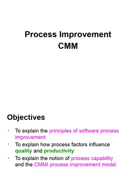 44 Process Improvement Models Cmm And Cmmi 17 04 2024 Pdf Business Systems Engineering