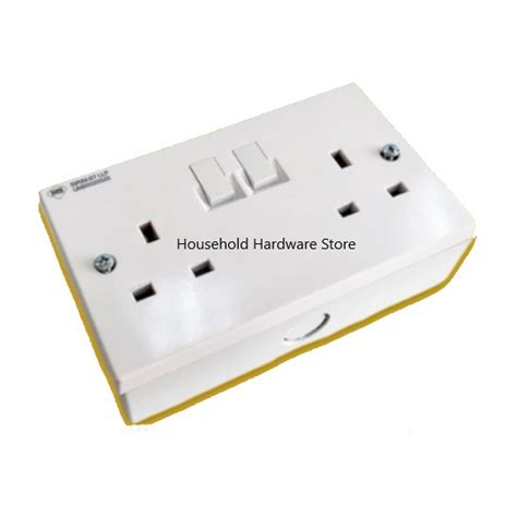 2213a Ums 13a X 2gang Switch Socket Outlet And Pvc Nut Box Shopee Malaysia