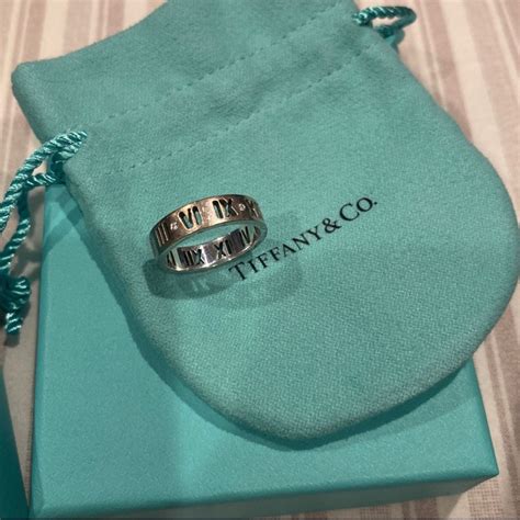 Tiffany Co Atlas Pierced Ring In 18k White Gold Wi Gem