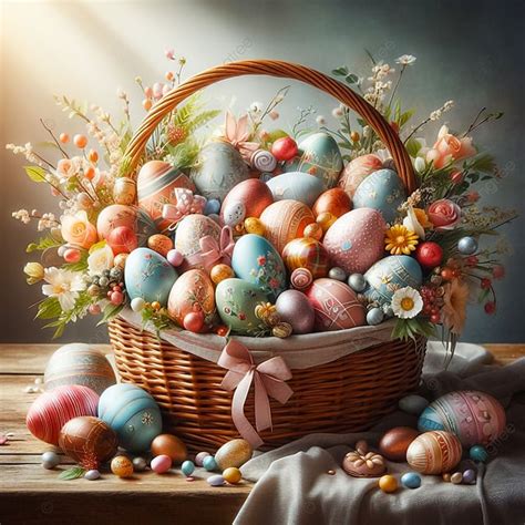 배경에 바구니에 세 개의 부활절 달걀 부활절 부활절 달걀 행복한 부활절 배경 일러스트 및 사진 무료 다운로드 Pngtree