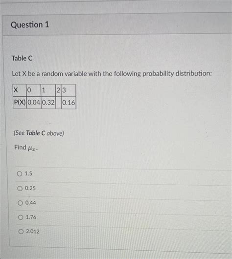 Solved Let X Be A Random Variable With The Following Chegg