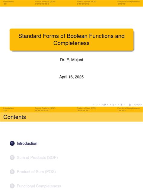 Chapter 1 Standard Forms Of Boolean Algebra Pdf Mathematical Logic Mathematics