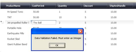 Validating Edited Cell Data In Xamdatapresenter Infragistics Wpf™ Help