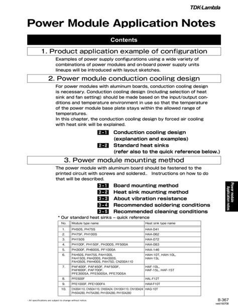 Power Module Application Notes TDK
