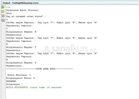 Software Engineering Java Ile Taş Makas Kağıt Oyunu