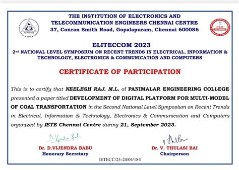 neelesh raj ml on linkedin iete paperpresentation