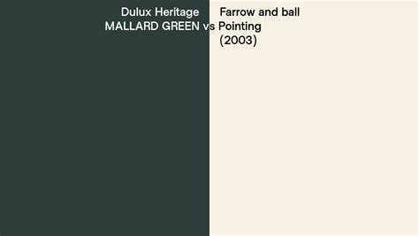 Dulux Heritage MALLARD GREEN Vs Farrow And Ball Pointing 2003 Side By