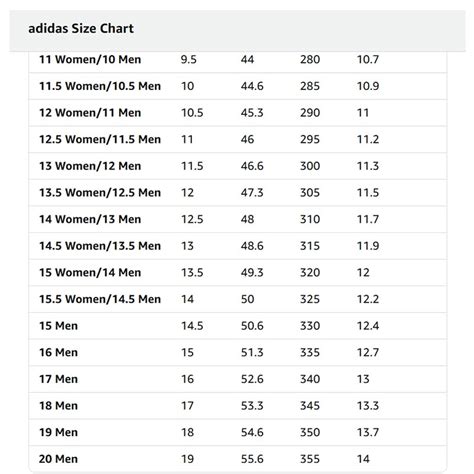 Adidas Clothing Size Chart Women