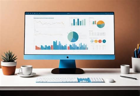 premium photo a computer monitor with a graph on the screen and a