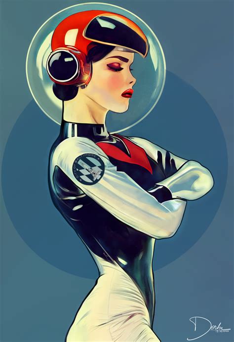 Female Astronaut Early 1960s Baltimore Sf Retro Futurism