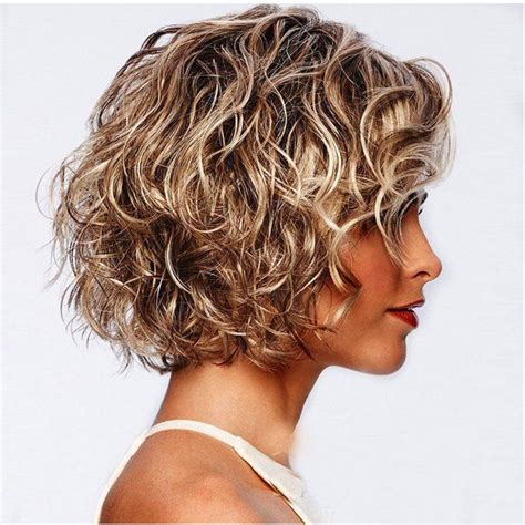 Nomeni Women Gold Brazilian Short Wavy Curly Parting High Temperature