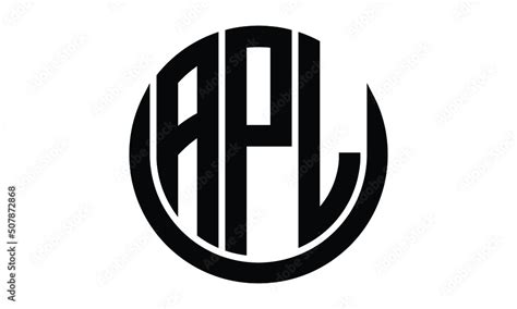 Apl Shield With Round Shape Logo Design Vector Template Monogram Logo