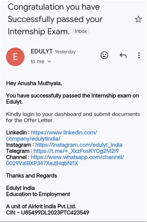 anusha muthyala on linkedin edulyt india