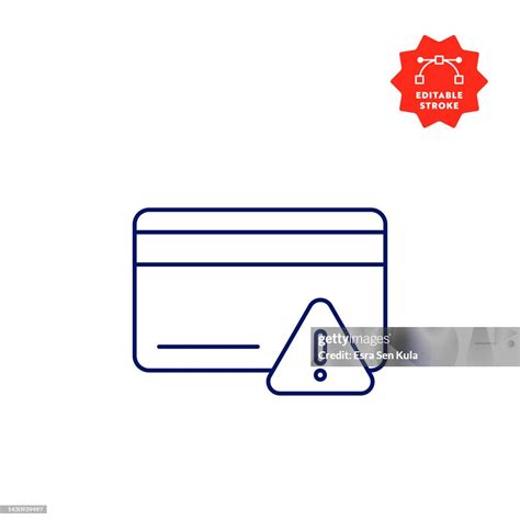 Invalid Credit Card Line Icon Design With Editable Stroke High Res