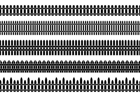 Fences Seamless Pattern Black Fence Silhouettes Designs Flat Yard