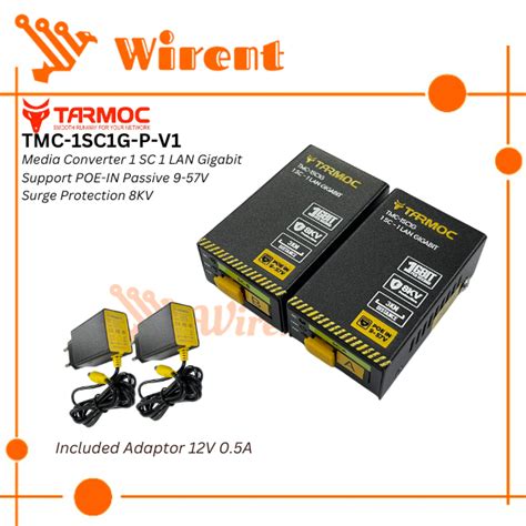 Jual Tarmoc Tmc 1sc1g P V1 Media Converter 1fo 1lan 1 Fo 1 Lan Gigabit Poe In 9 57 Volt