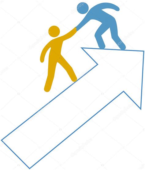 People Helping Hand Up Arrow — Stock Vector © Michaeldb 31139917