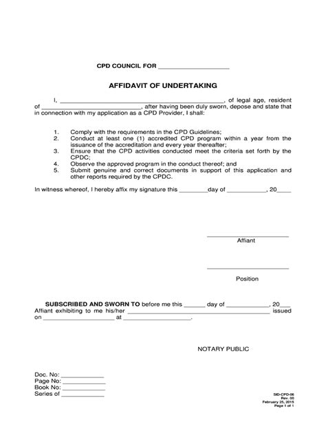 2015 Form Ph Cpd Affidavit Of Undertaking Fill Online Printable Fillable Blank Pdffiller