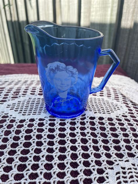 Vintage Shirley Temple Cobalt Blue Creamerpitcher Etsy