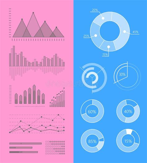 Set Of Vector Graphs And Diagrams For Infographics Stock Vector Illustration Of Data Diagram