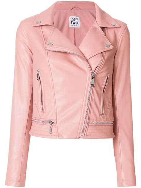 Twinset Fitted Biker Jacket Modesens Chaqueta Cuero Mujer Chamarra De Piel Mujer Chaquetas