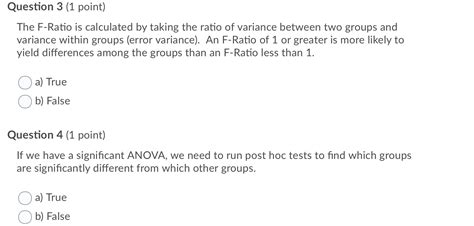 Solved Question 1 1 Point Where T Tests Only Allow The