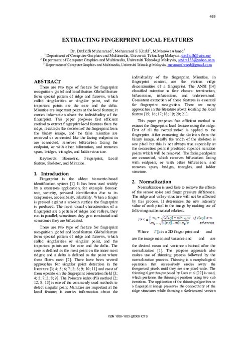 Extracting Fingerprint Local Features