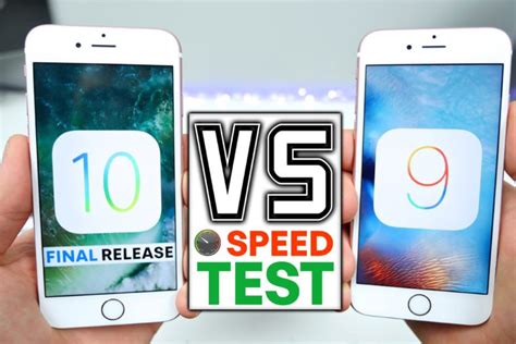 Speed Test IOS 9 Vs IOS 10 Video