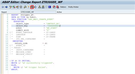 Triggering Wok Flow With Business Object Event Sapcodes