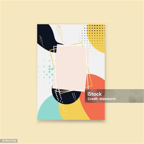 Template Desain Sampul Abstrak Latar Belakang Geometris Minimal Dalam