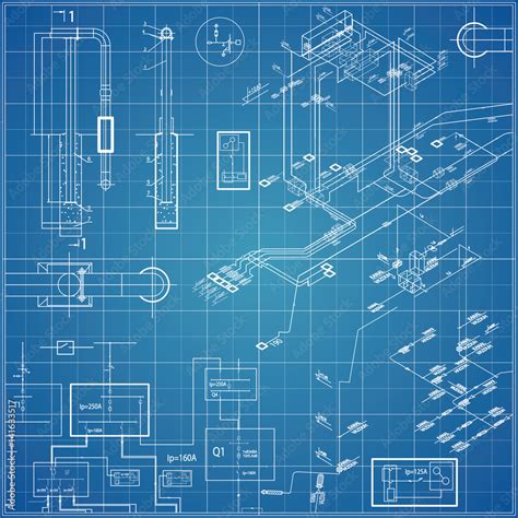 Vector Blueprint With Electrical Stock Vector Adobe Stock