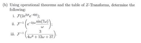 Solved Using Operational Theorems And The Table Of