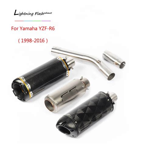 1998 2016 Yzf R6 Exhaust Pipe For Yamaha Slip On 51 Mm Mid Middle Pipe