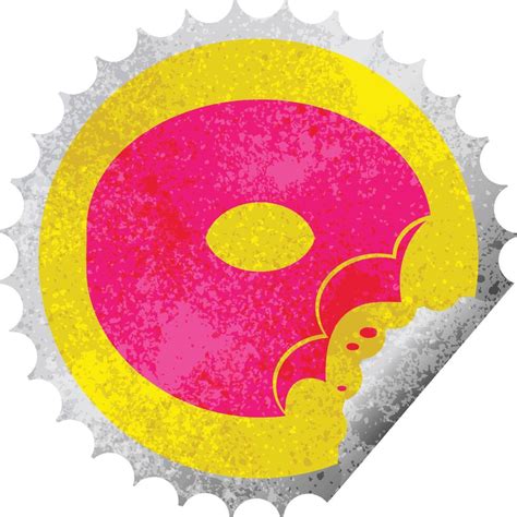 Bitten Donut Graphic Vector Circular Peeling Sticker 12550651 Vector
