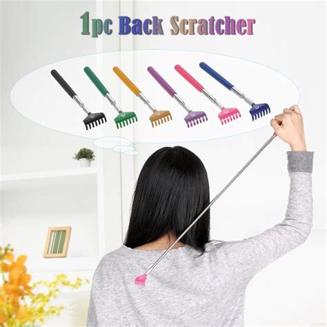 Abody Telescopic Back Scratcher Massager Metal Compact Extendable 5 Section 20 68cm Portable