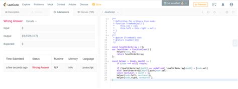 Find The Bug Leetcode Problem Level Order Binary Tree Traversal Rlearnjavascript