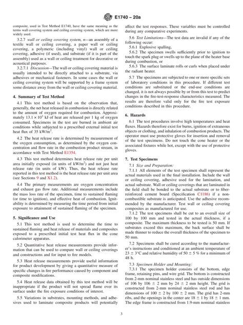 Astm E1740 20a Standard Test Method For Determining The Heat Release