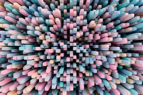 무작위 큐브 요소가있는 다채로운 추상 기하학적 3d 배경 분홍색과 녹색 색상 팔레트 고급 추상적 인 배경 수평 크기 3d 렌더링 그림 3차원 형태에 대한 스톡 사진 및 기타