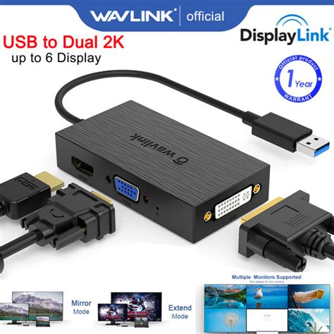 Wavlink Usb3 0 To Dual 2k Display Hub Universal Displaylink Usb To