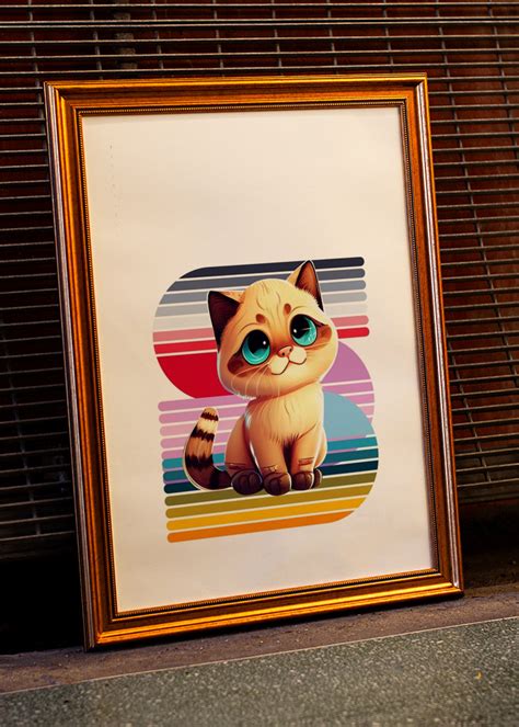 Cat Sticker Retro Vintage Posters And Prints By Adrian Dobrita Printler