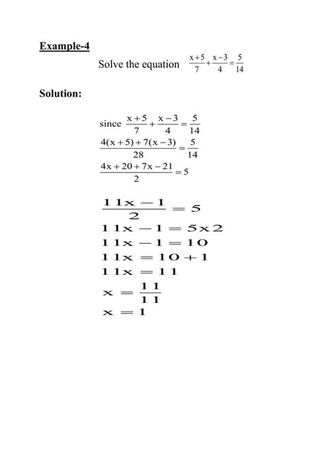 Linear Equation In One Variable Pdf