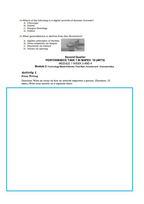 G10 Mapeh Week 7 And 8 Performance Task 1st Quarter Copy Copy PDF