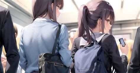 女子高生 通学時間のラッキースケベ Aiタローのイラスト Pixiv