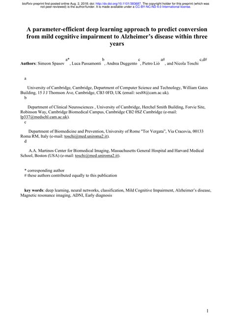 Pdf A Parameter Efficient Deep Learning Approach To Predict