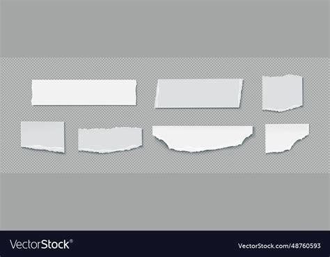 White Torn Paper Sheet Edge Note Texture Vector Image