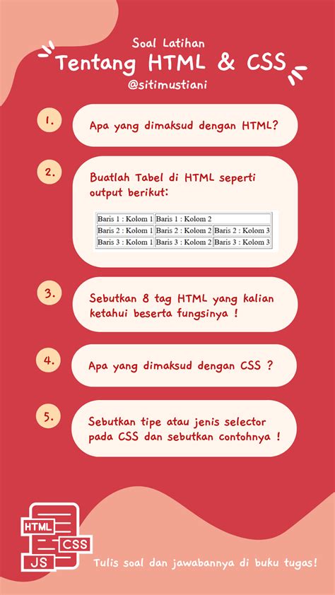 Soal Latihan Tentang Htmlandcss
