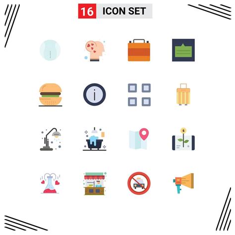 Pack Of 16 Creative Flat Colors Of Wireframe Links Accessories Layout Footwear Editable Pack Of