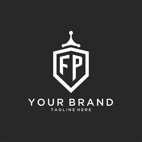 Fp Monogram Logo Initial With Shield Guard Shape Design 15784913 Vector