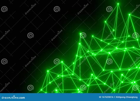 Abstract Technology Connections In Space Background With Structure Connecting Dots And Lines