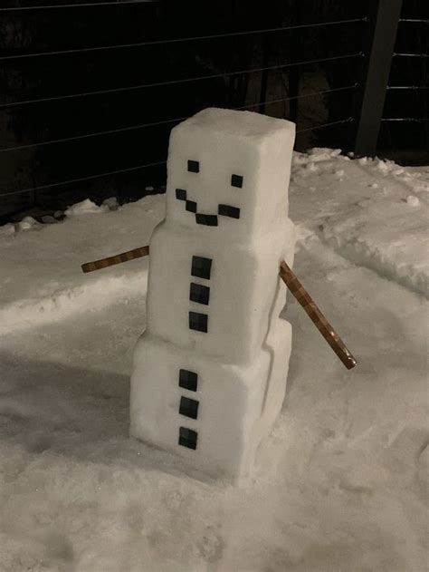Irl Minecraft Snowman Minecraft Minecraft Christmas Minecraft Designs